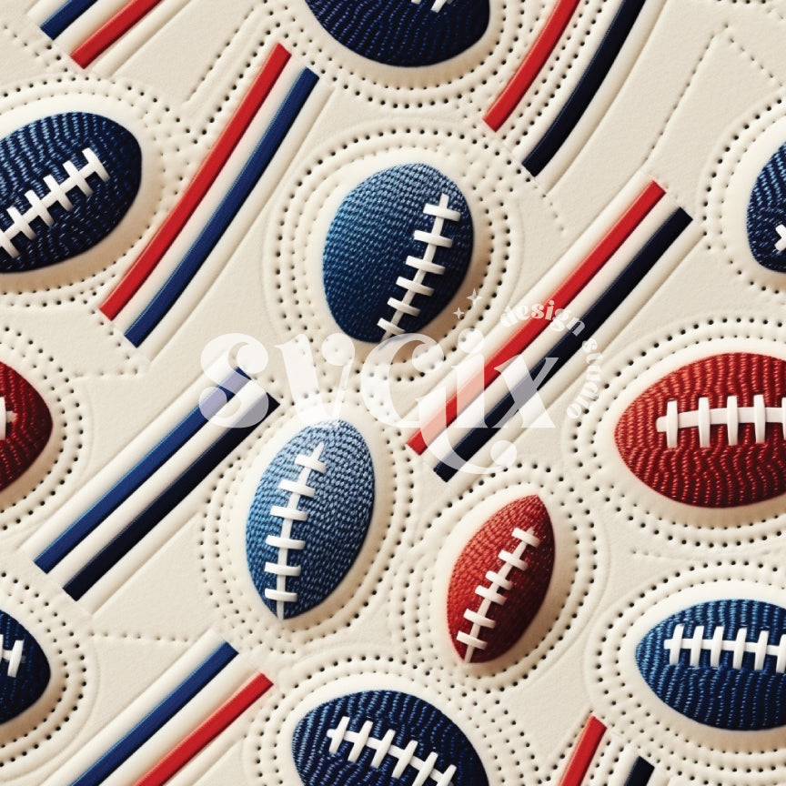 Blue and Red American Football Seamless Pattern – SVGix