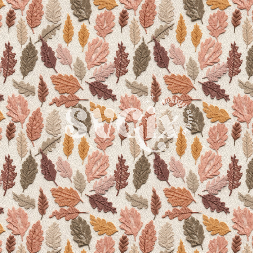 Muted Boho Fall Leaves Embroidery Seamless – SVGix